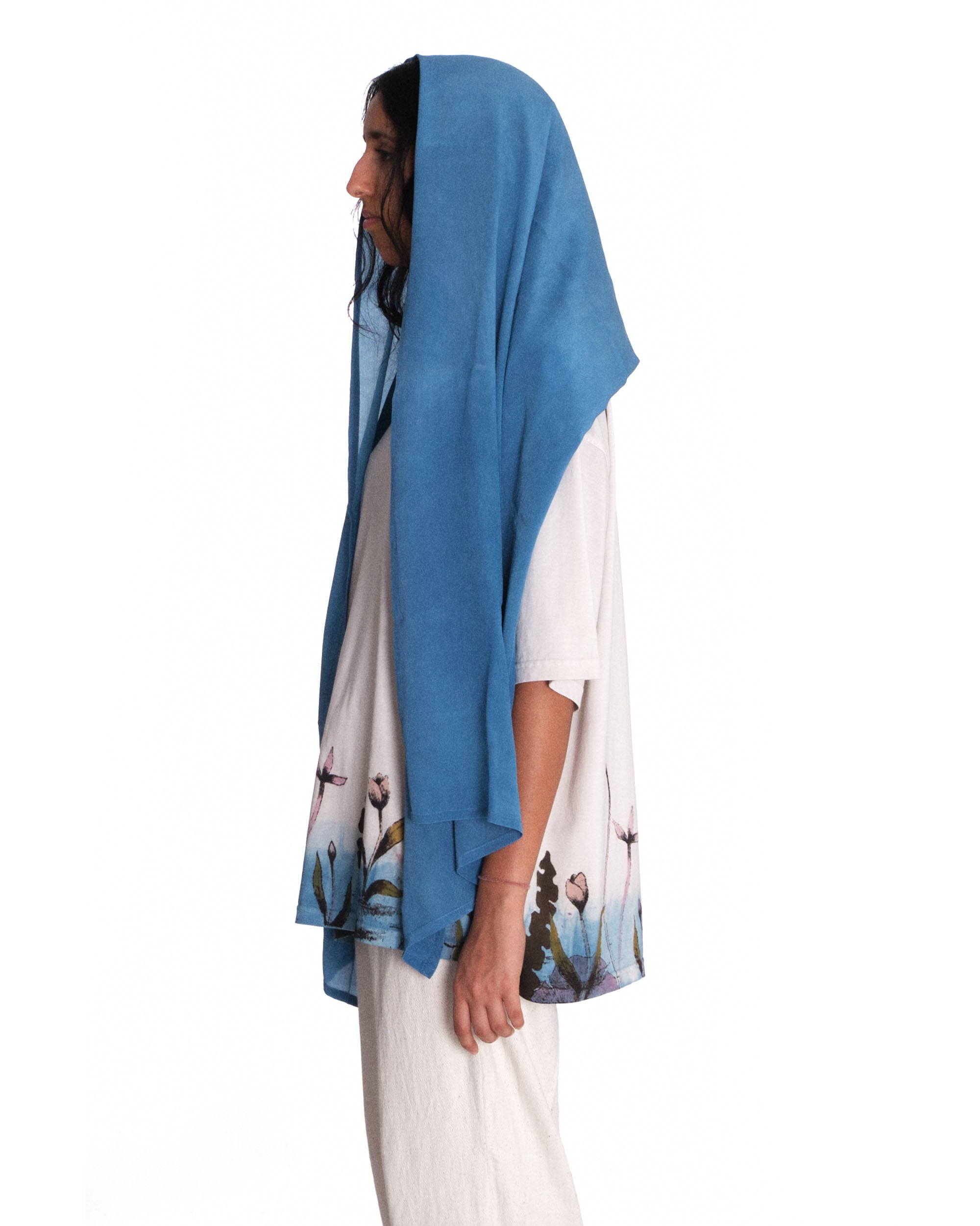 Silk Stole In “ Indigo Ice” – Bakr